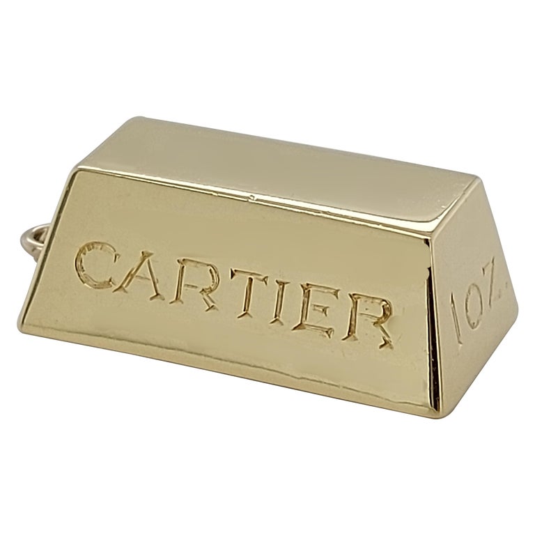 Cartier 1 oz Ingot Brick Bar Solid 18 Karat Gold Charm or Pendant from ...
