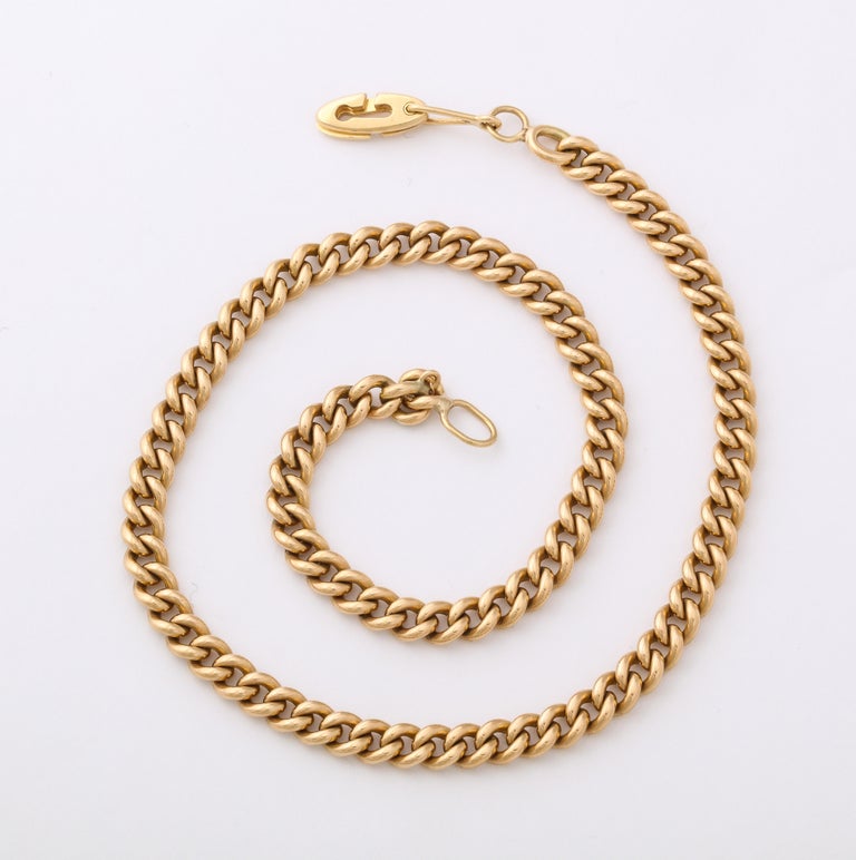 Cartier 14K Gold Curb Link Chain Necklace at 1stDibs
