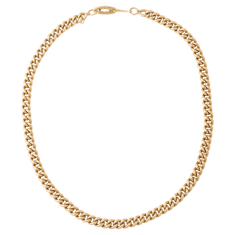 Cartier 14K Gold Curb Link Chain Necklace at 1stDibs