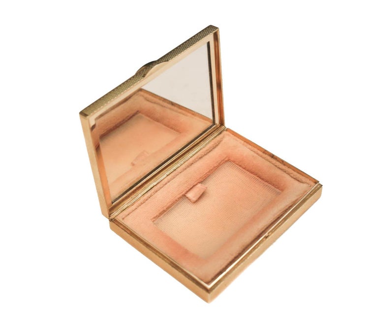 Cartier 14-Karat Gold and .75-Carat Diamond Compact Powder Box, circa ...