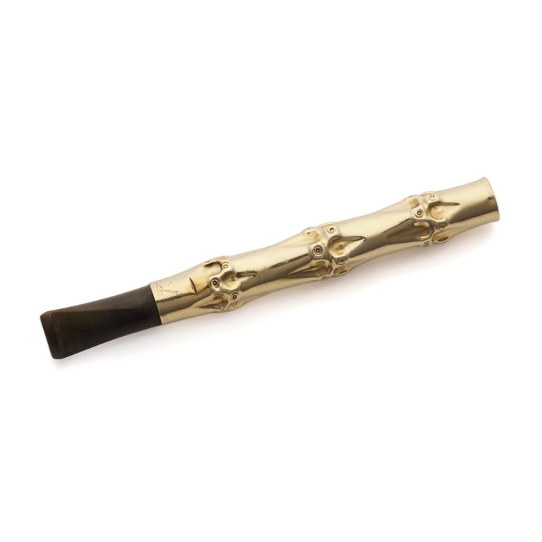 Cartier 14 Karat Yellow Gold Ladies Cigarette Holder with Bakelite For ...