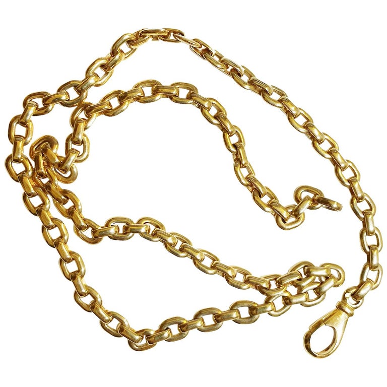 Cartier 18 Karat '750 French' Gold Chain Necklace Estate 34 Gram at 1stDibs