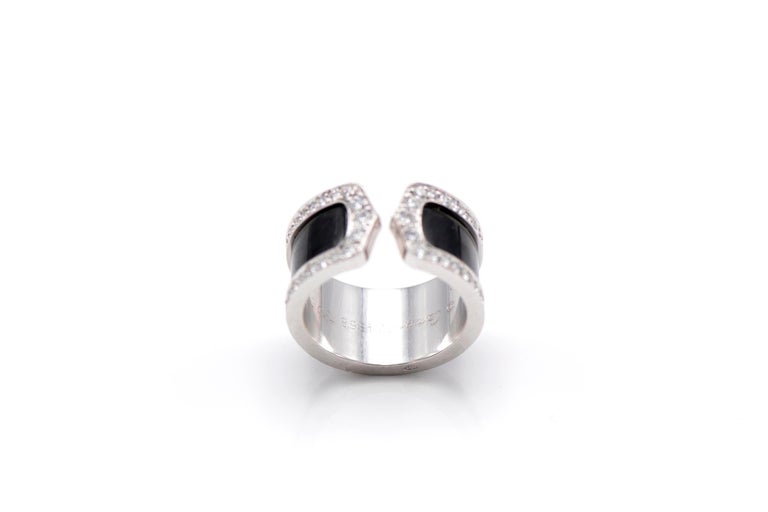 Cartier 18 Karat Double C Diamond Titanium Ring at 1stDibs | cartier ...