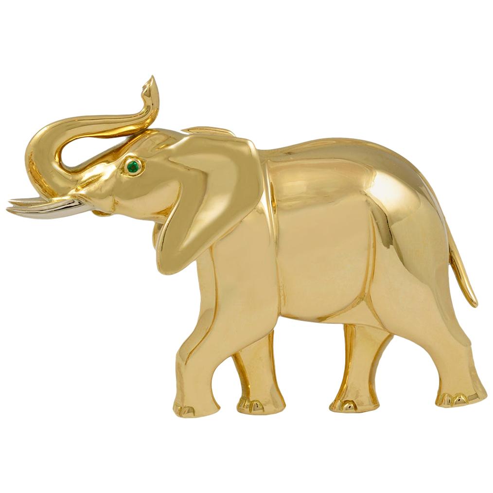Antique Gold Tiffany Elephant Brooch at 1stDibs