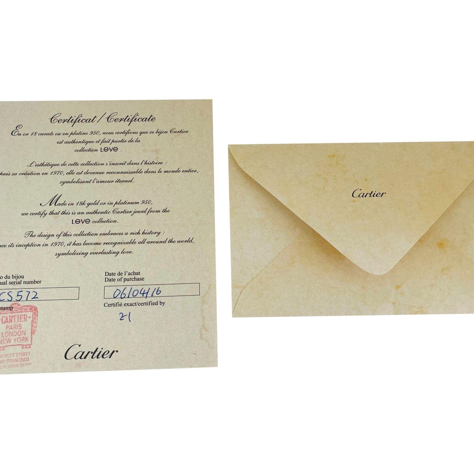 Cartier 18 Karat Pink Gold Love Ring Band with COA and Receipt For Sale ...