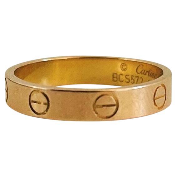 Cartier 18 Karat Pink Gold Love Ring Band with COA and Receipt For Sale ...