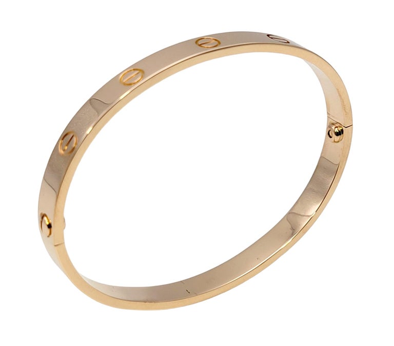 Cartier 18 Karat Rose Gold Love 6 mm Bangle Bracelet with Screwdriver ...