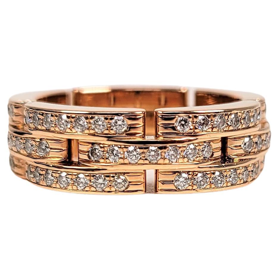 Cartier 18 Karat Rose Gold Entrelaces Ring at 1stDibs