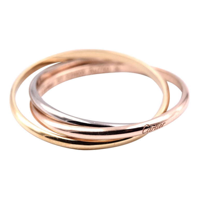 Cartier 18 Karat Tri-Tone Rolling Ring at 1stDibs | tritone ring