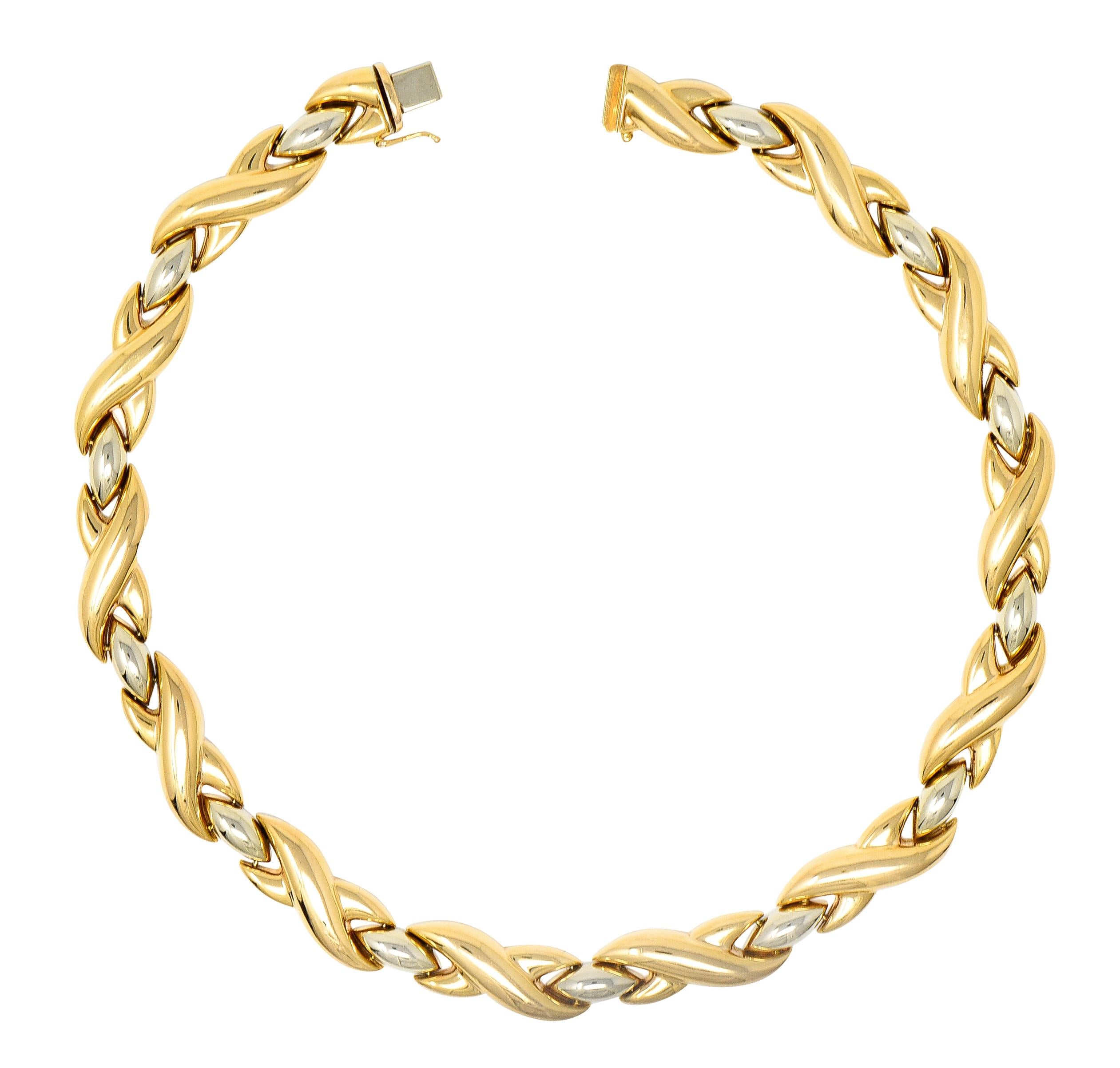Cartier 18 Karat Two-Tone Gold Arabesque Puffy x Link Vintage Collar ...