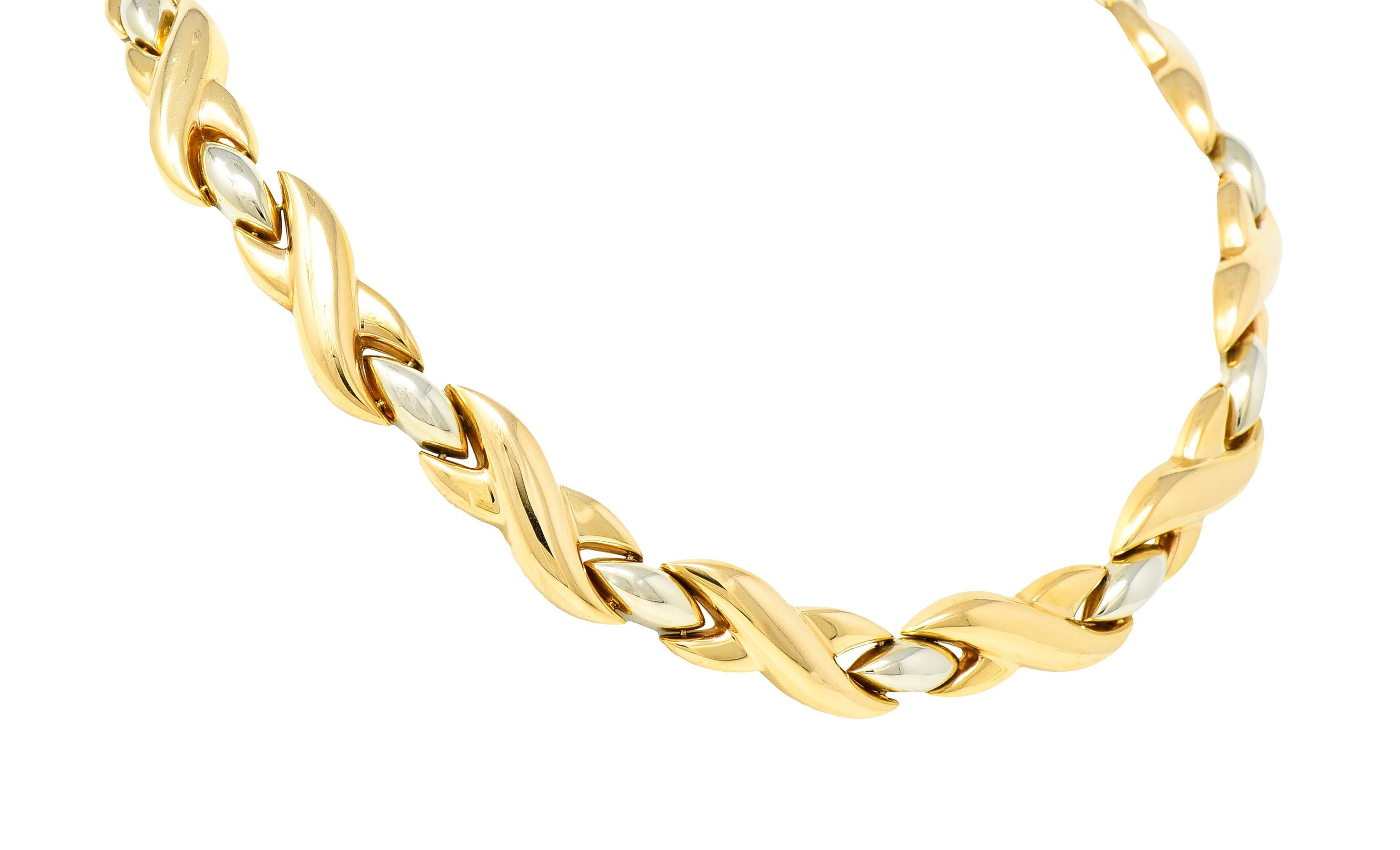 Cartier 18 Karat Two-Tone Gold Arabesque Puffy x Link Vintage Collar ...