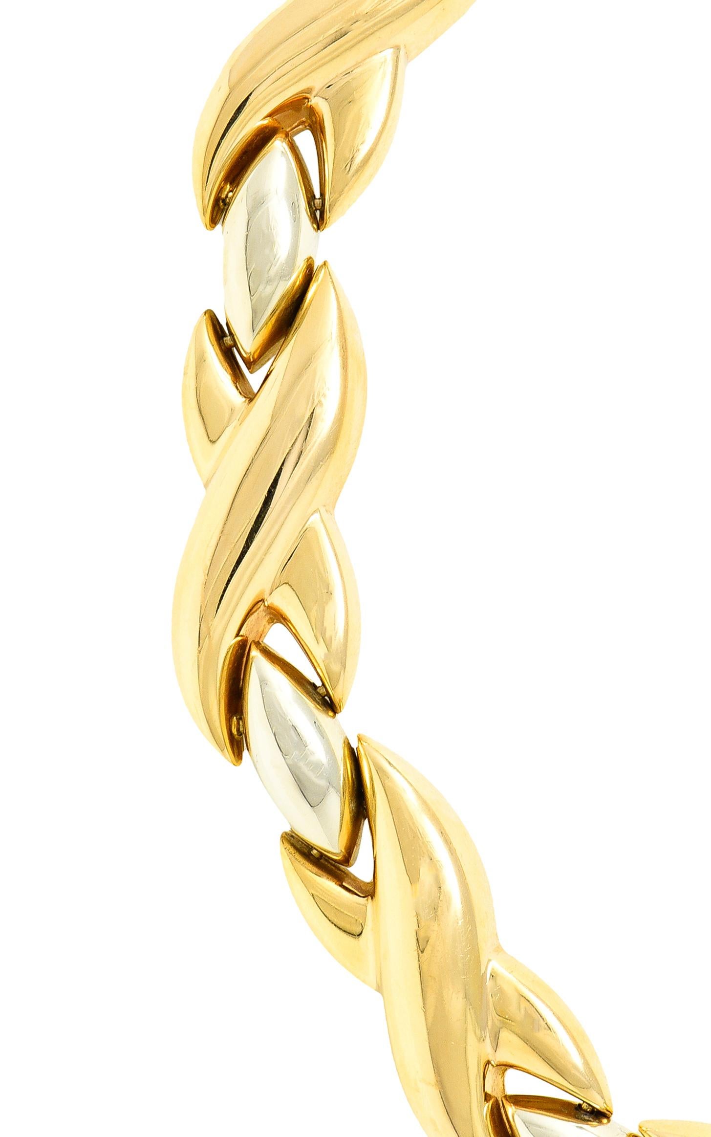 Cartier 18 Karat Two-Tone Gold Arabesque Puffy x Link Vintage Collar ...