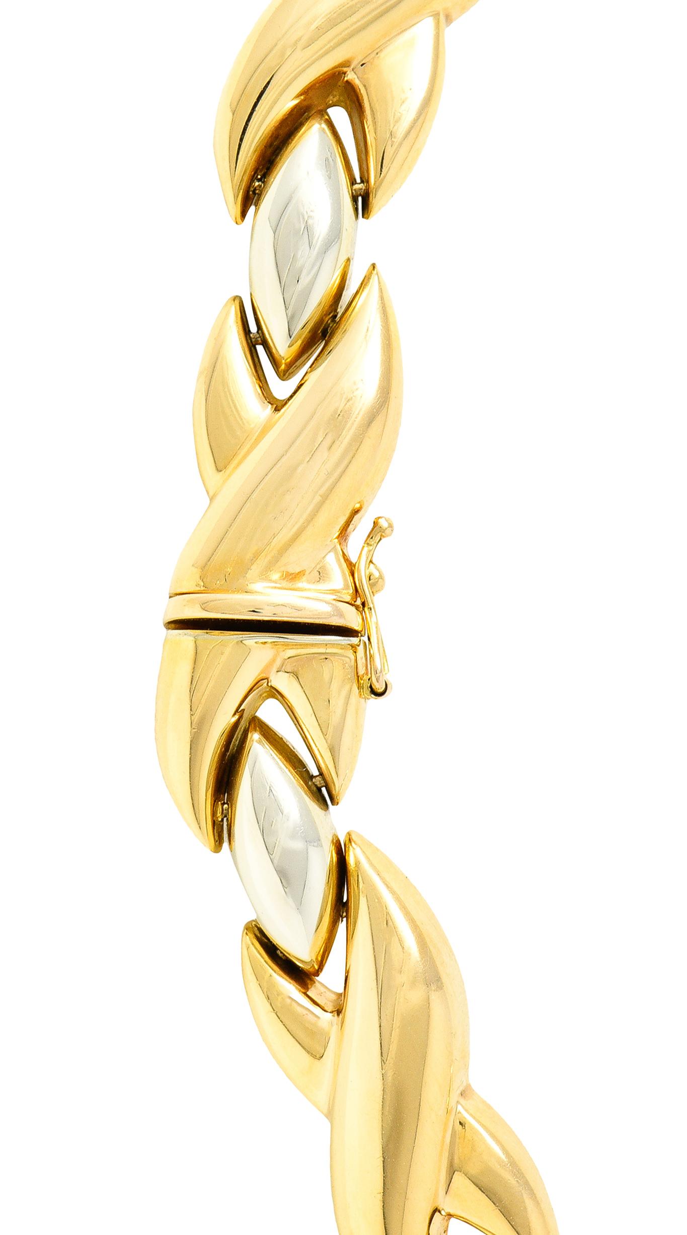 Cartier 18 Karat Two-Tone Gold Arabesque Puffy x Link Vintage Collar ...