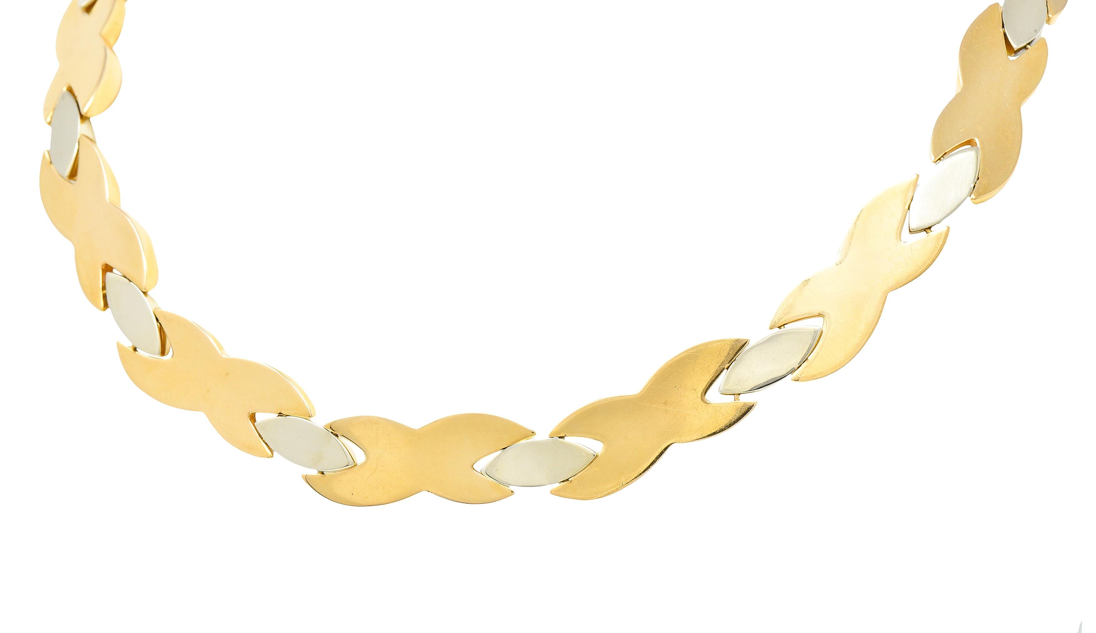 Cartier 18 Karat Two-Tone Gold Arabesque Puffy x Link Vintage Collar ...