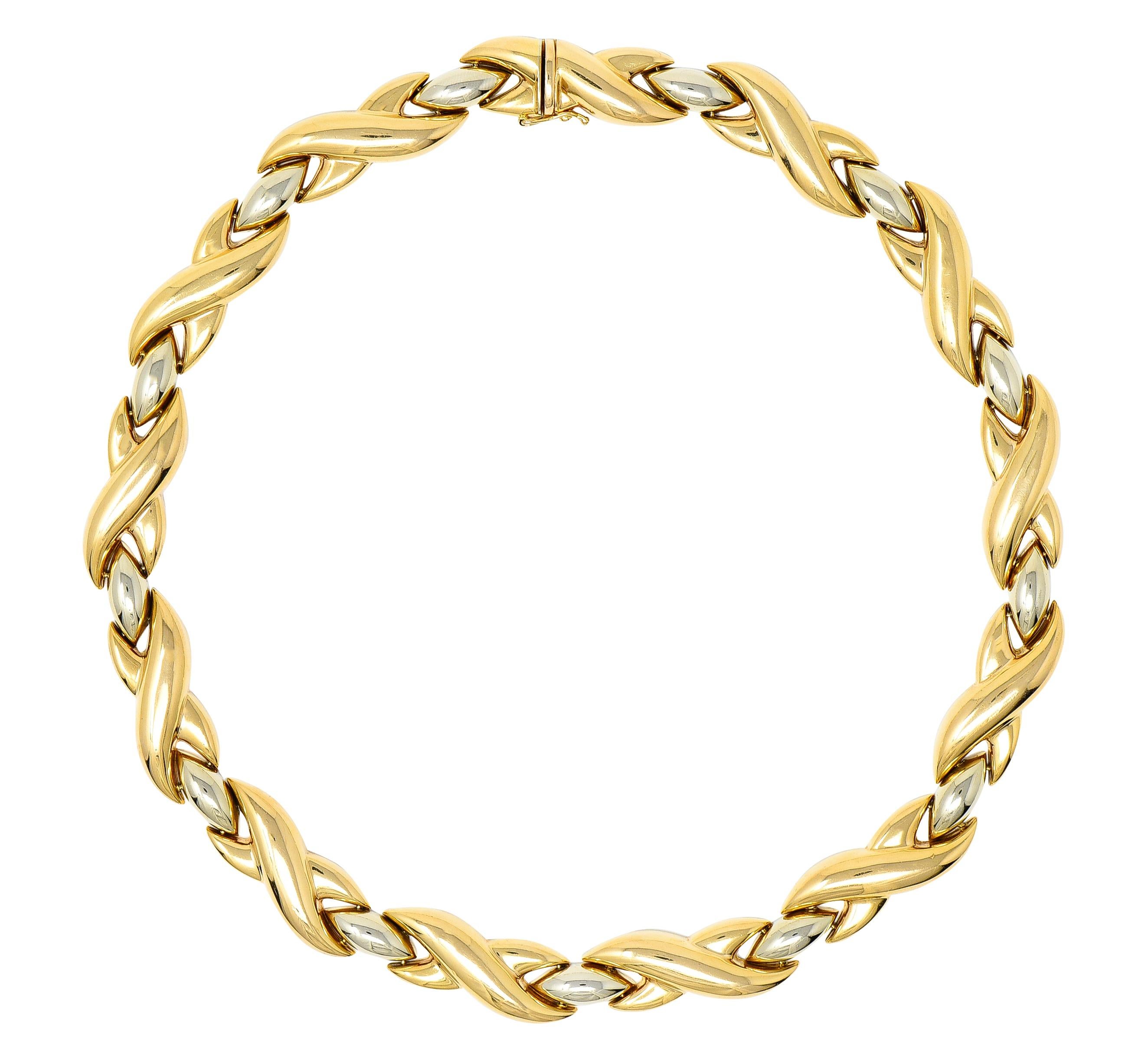 Cartier 18 Karat Two-Tone Gold Arabesque Puffy x Link Vintage Collar ...