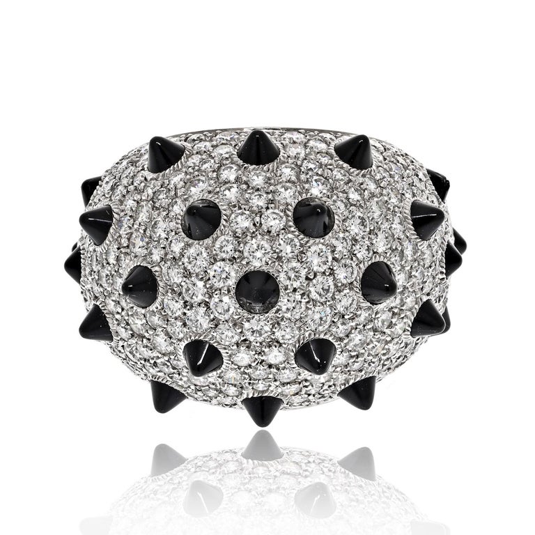 Cartier 18 Karat White Gold Clash Unlimited Black Onyx Spiked Diamond ...