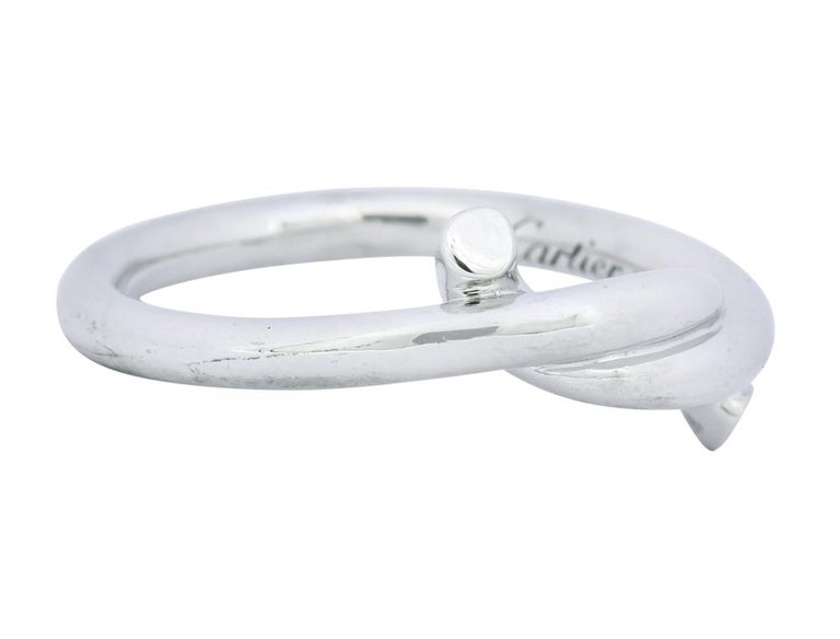 Cartier 18 Karat White Gold French Entrelaces Twisted Knot Ring at 1stDibs