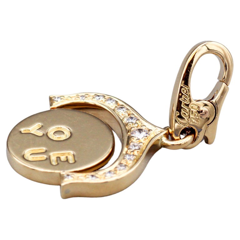 Cartier Diamond 18 Karat Gold "I Love You" Flip Charm at 1stDibs