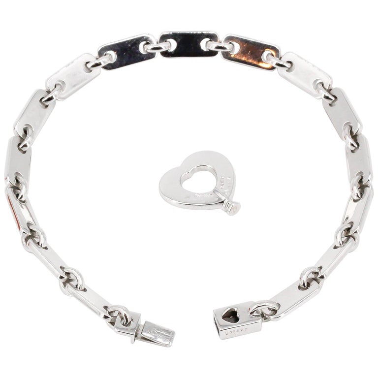 Cartier 18 Karat White Gold Lock and Key Link Bracelet for Charms For ...