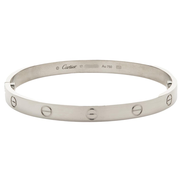 Cartier 18 Karat White Gold Love Bracelet at 1stDibs