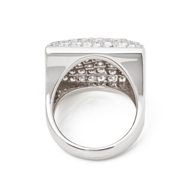 Cartier 18 Karat White Gold Round Cut Diamond Square Berlingot Cocktail ...