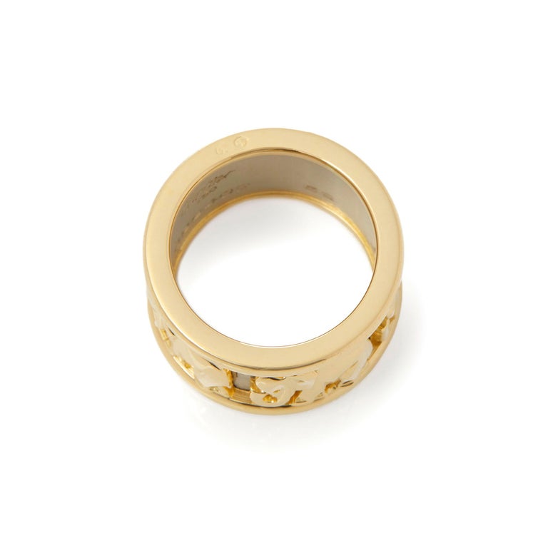 Cartier 18 Karat Yellow and White Gold Pharaon Elephant Band Ring at ...