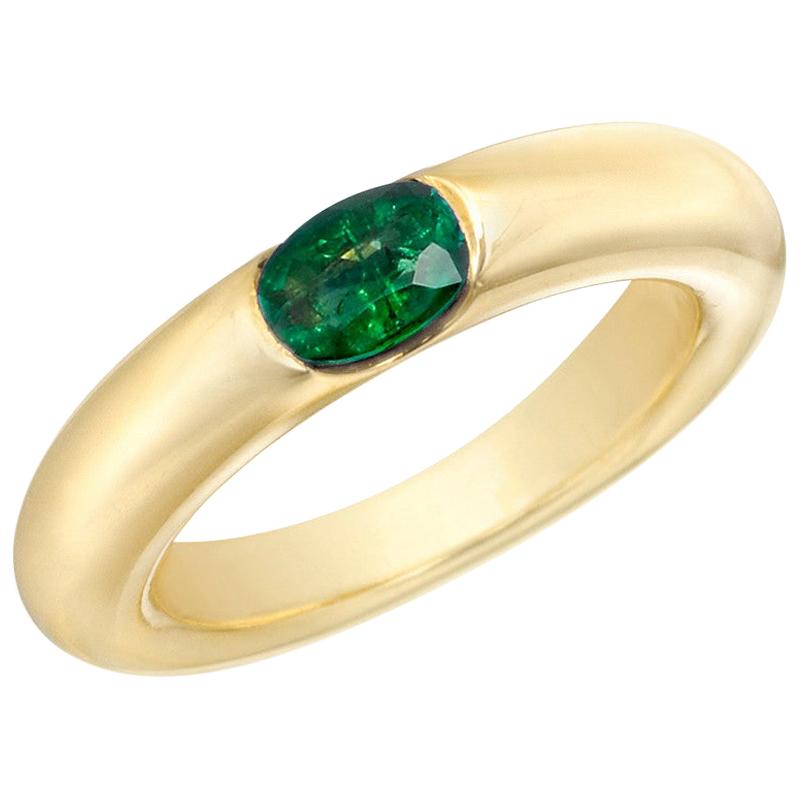 1.97 Carat Emerald Gypsy-Set Ring at 1stdibs