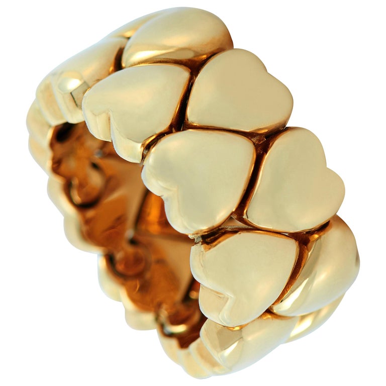 Cartier 18 Karat Yellow Gold Heart Band Ring at 1stDibs