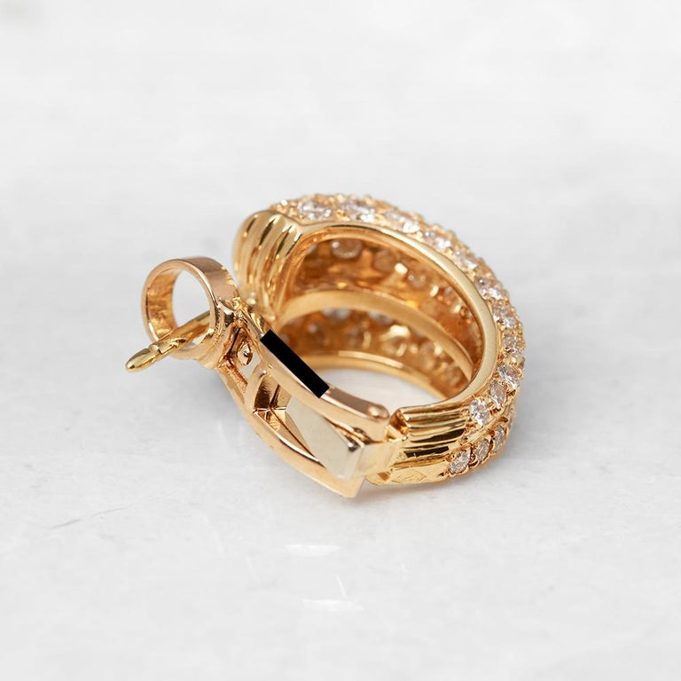 Cartier 18 Karat Yellow Gold Round Brilliant Cut Diamond Double Hoop ...
