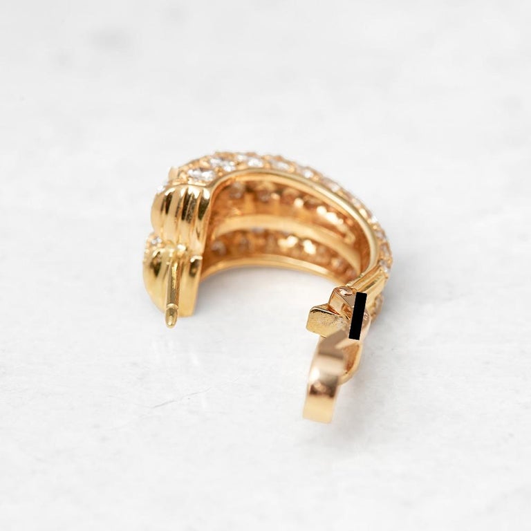 Cartier 18 Karat Yellow Gold Round Brilliant Cut Diamond Double Hoop ...