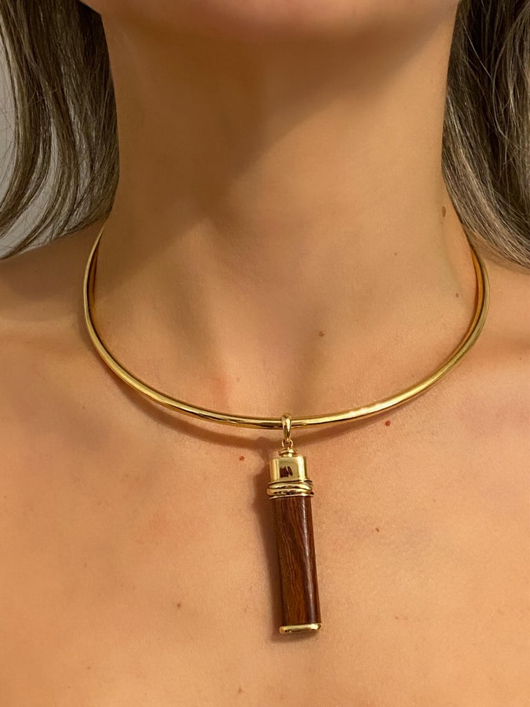 Cartier 18 Karat Yellow Gold Toucher de Bois Trinity Collar and Pendant ...