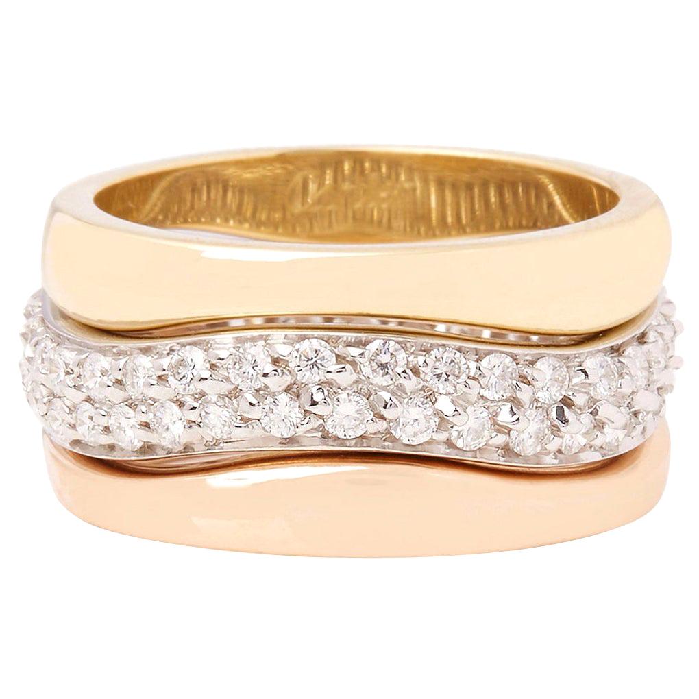 Cartier 18 Karat Yellow, White and Rose Gold Diamond Stackable Rings at ...