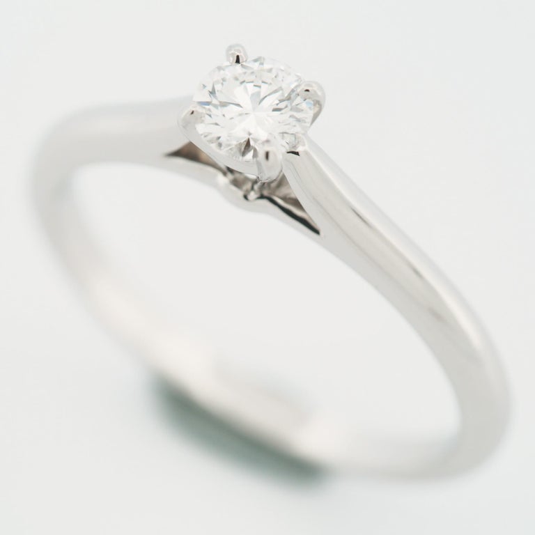 Cartier 1895 Solitaire 0.23ct Diamond Ring Pt 50 at 1stDibs