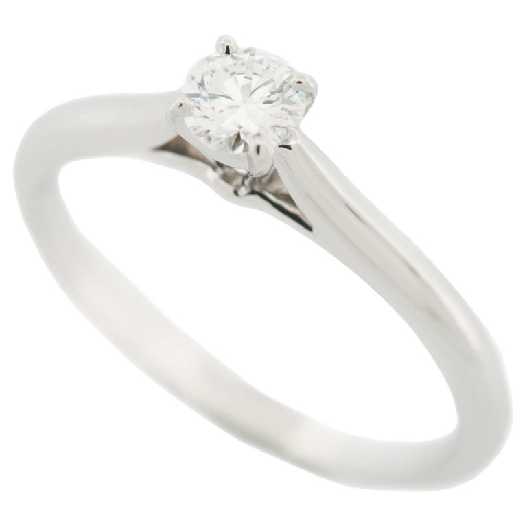 Cartier 1895 Solitaire 0.23ct Diamond Ring Pt 50 at 1stDibs