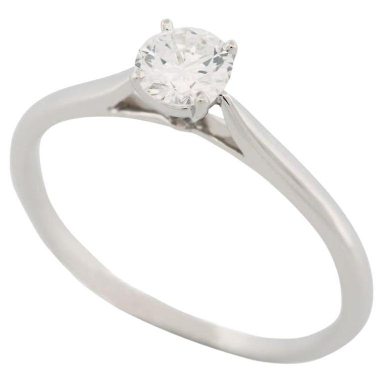 Cartier 1895 Solitaire 0.37 Carat Diamond Ring Pt 53 For Sale at 1stDibs