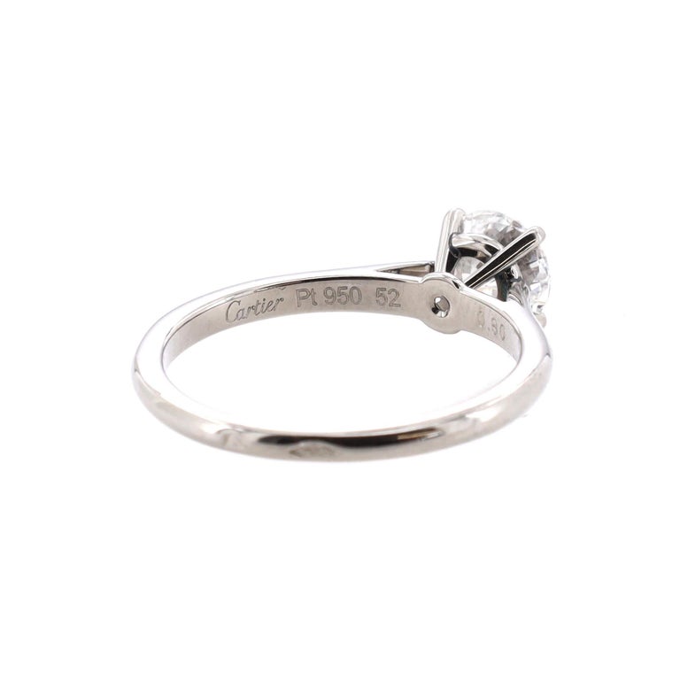 Cartier 1895 Solitaire Ring 18k White Gold with RBC Diamond D/VS1 0.80 ...