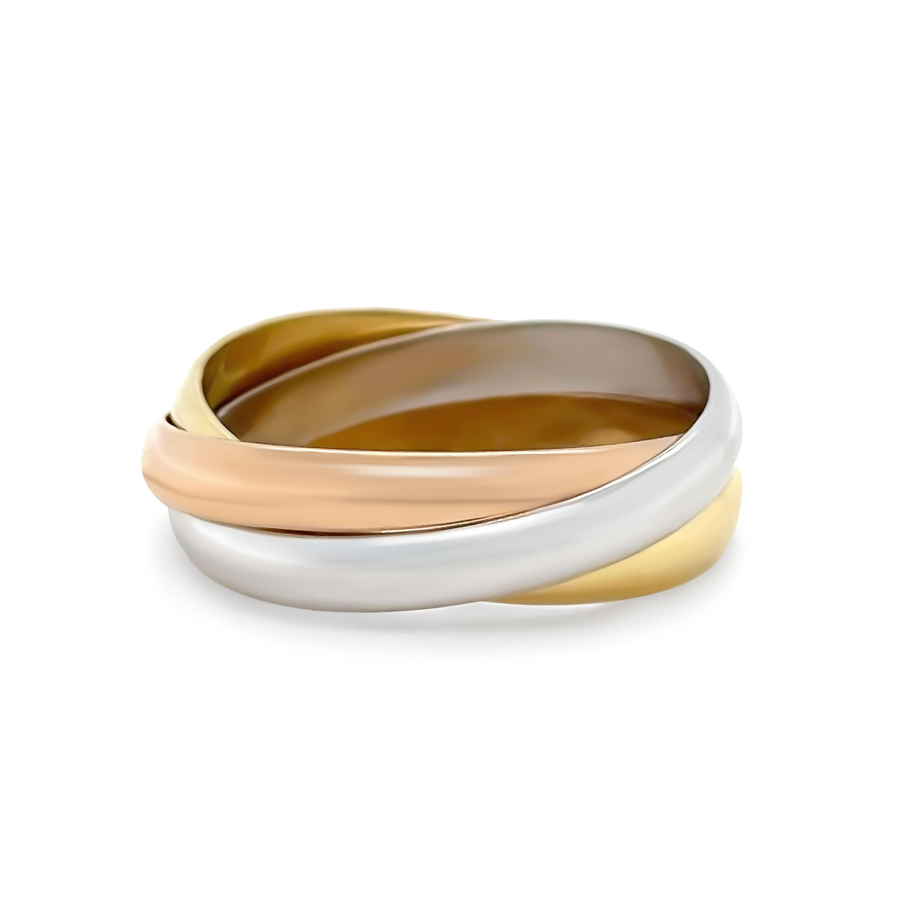Cartier 18ct 3 Tone Gold Trinity Ring 8.46g For Sale at 1stDibs