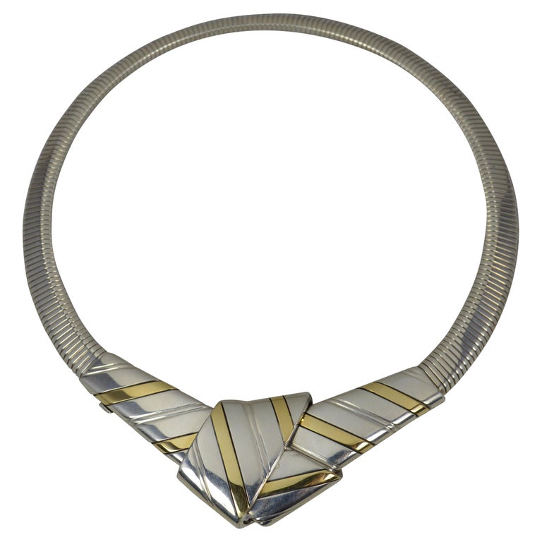 Cartier 18ct Gold and Sterling Silver Collarette Necklace Pendant at ...