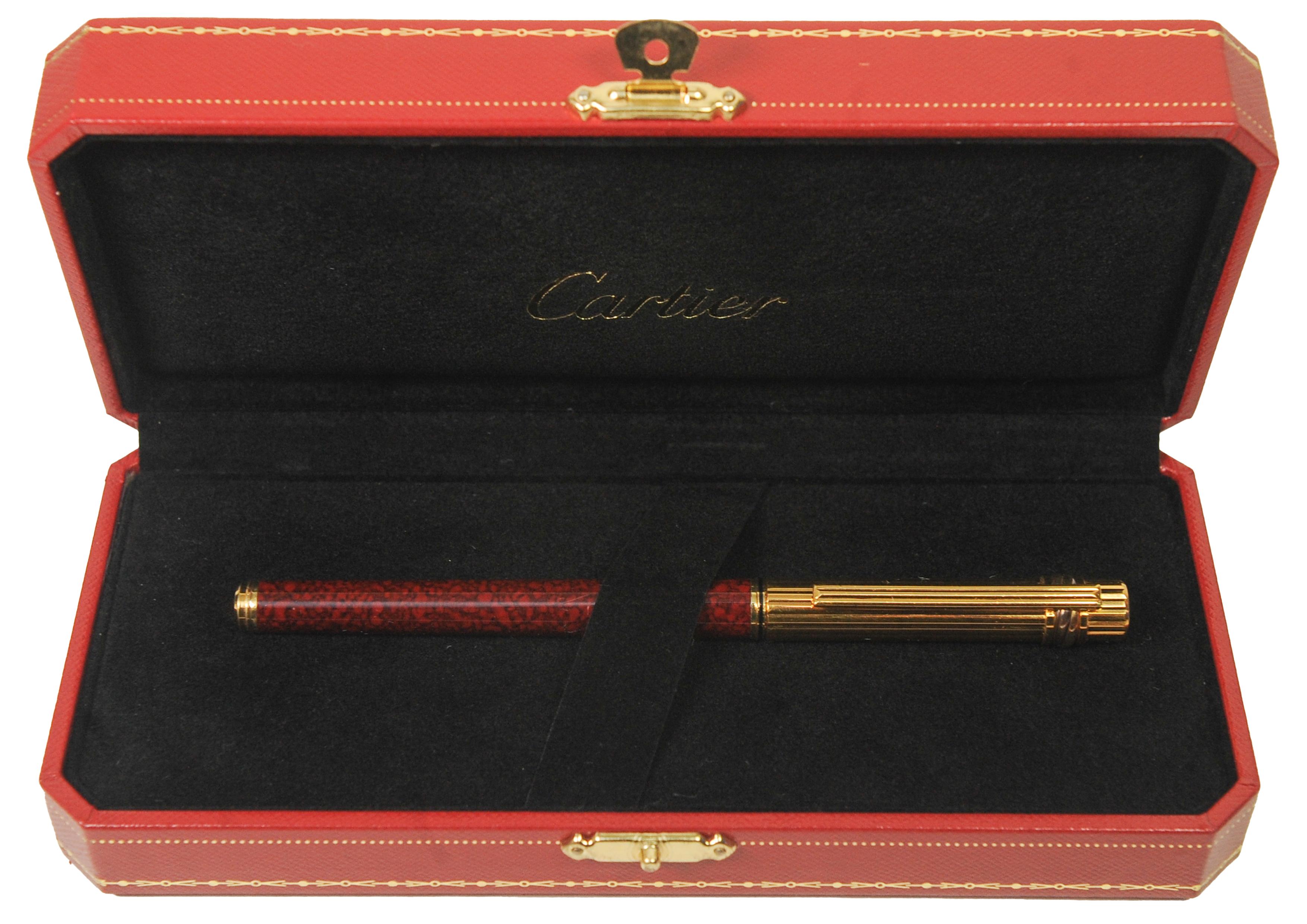 Cartier 18ct Gold Plated Trinity Fountain Pen With Gold Nib in Cartier ...