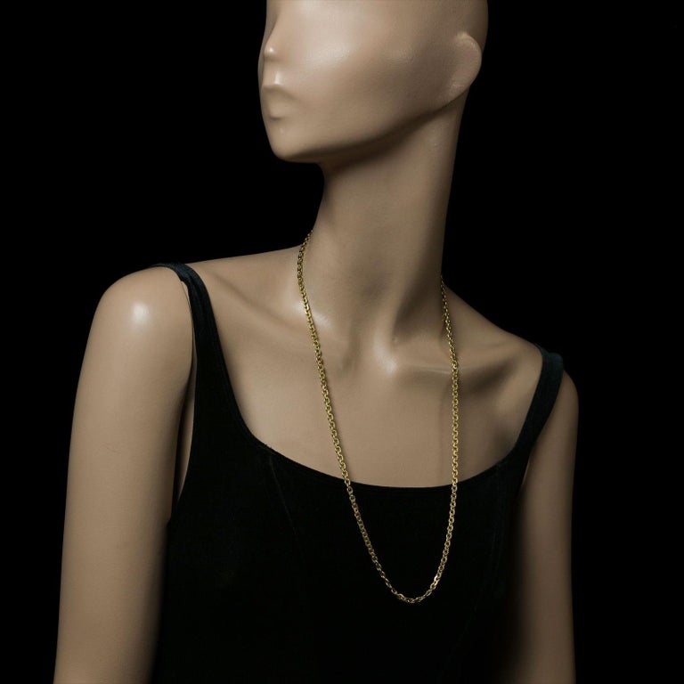 Cartier 18ct Yellow Gold Flattened Oval Link Long Chain Circa 1980s For ...
