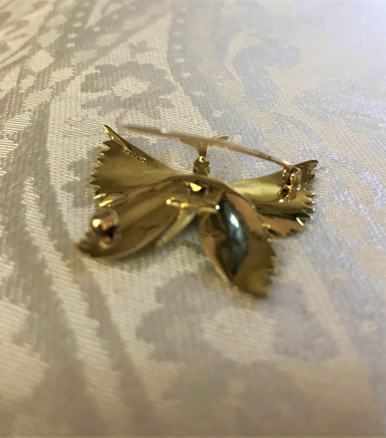 Cartier 18 Karat Enamel Butterfly Brooch at 1stDibs