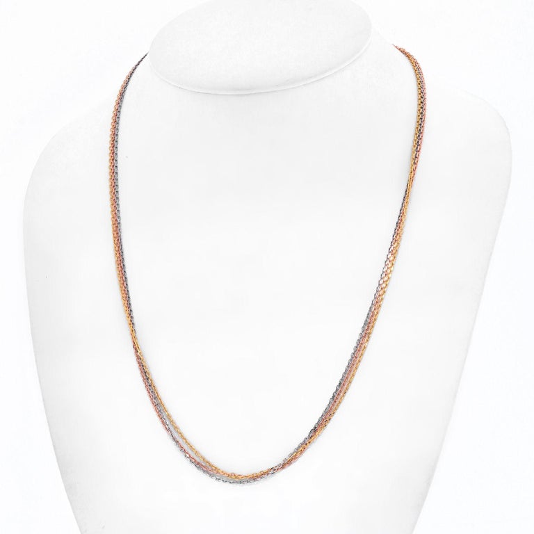 Cartier 18K Tri Color Tricolor Trinity Chain Necklace at 1stDibs