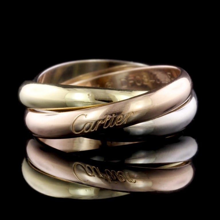 Cartier 18 Karat Tricolor Gold Trinity Rolling Ring at 1stDibs ...