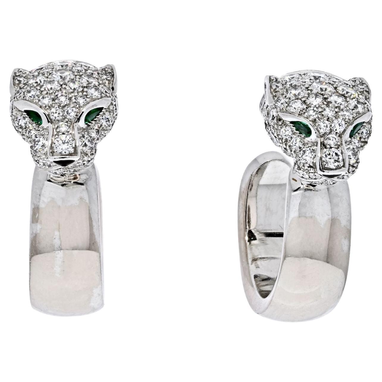 Cartier Yellow Gold Panther Hoop Earrings at 1stDibs | gold panther ...