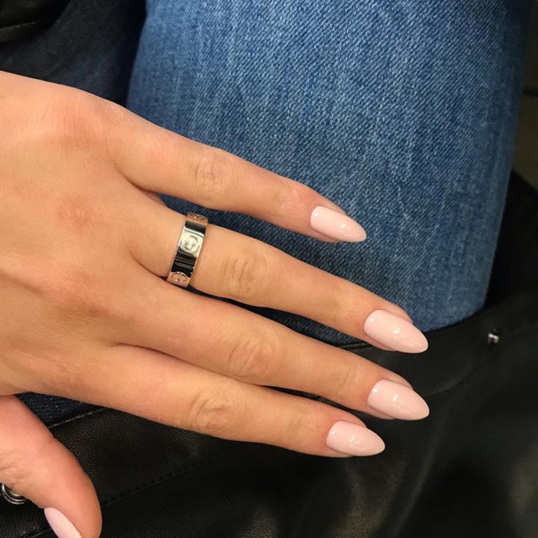 Cartier 18K White Gold Love Band Ring For Sale at 1stDibs