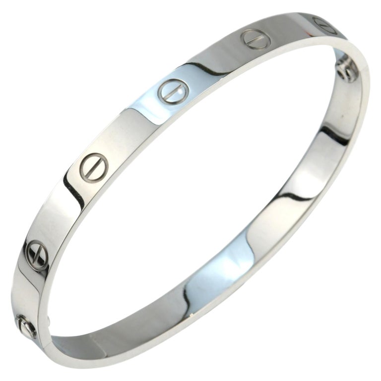 Cartier 18K White Gold Love Bracelet at 1stDibs