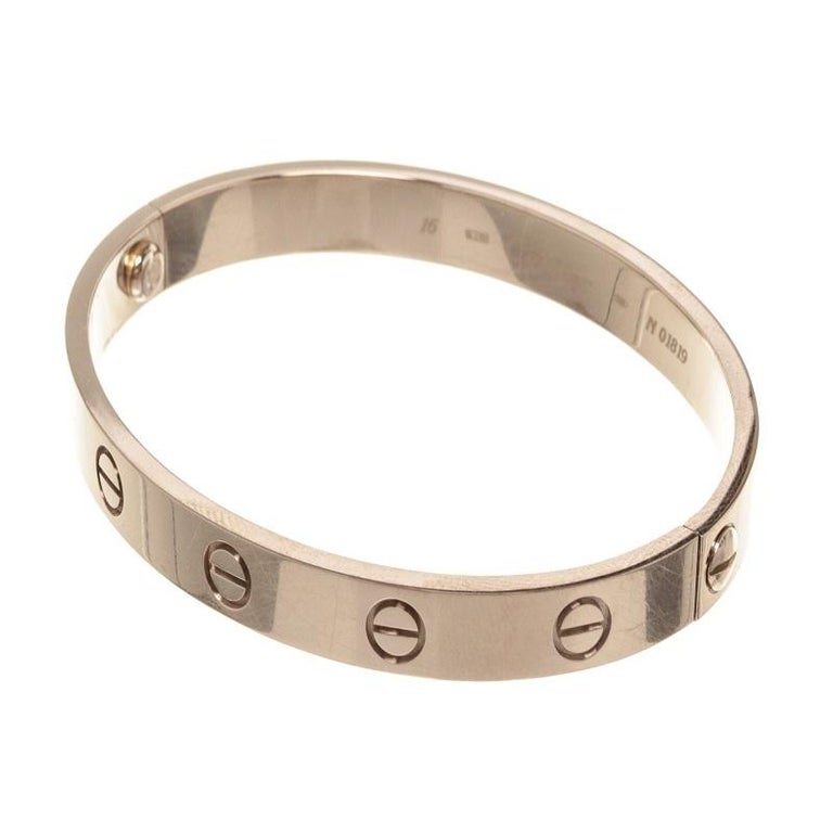 Cartier 18k White Gold Love Bracelet at 1stDibs