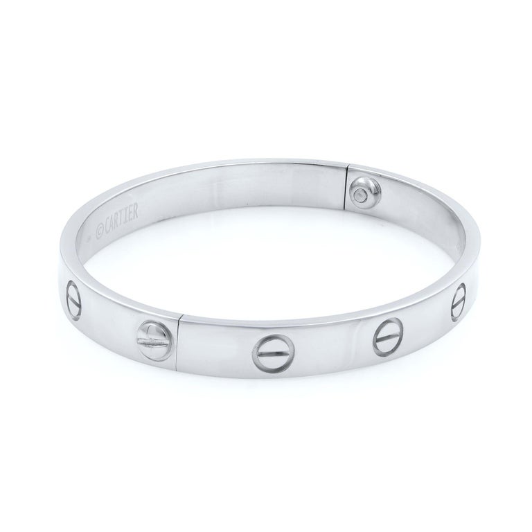 Cartier 18 Karat White Gold Love Bracelet Old Screw System at 1stDibs ...