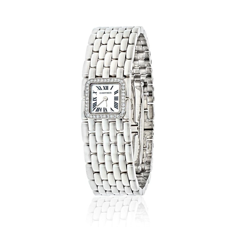 Cartier 18K White Gold Swiss Made Panthere Ruban Quartz Ladies Watch at ...