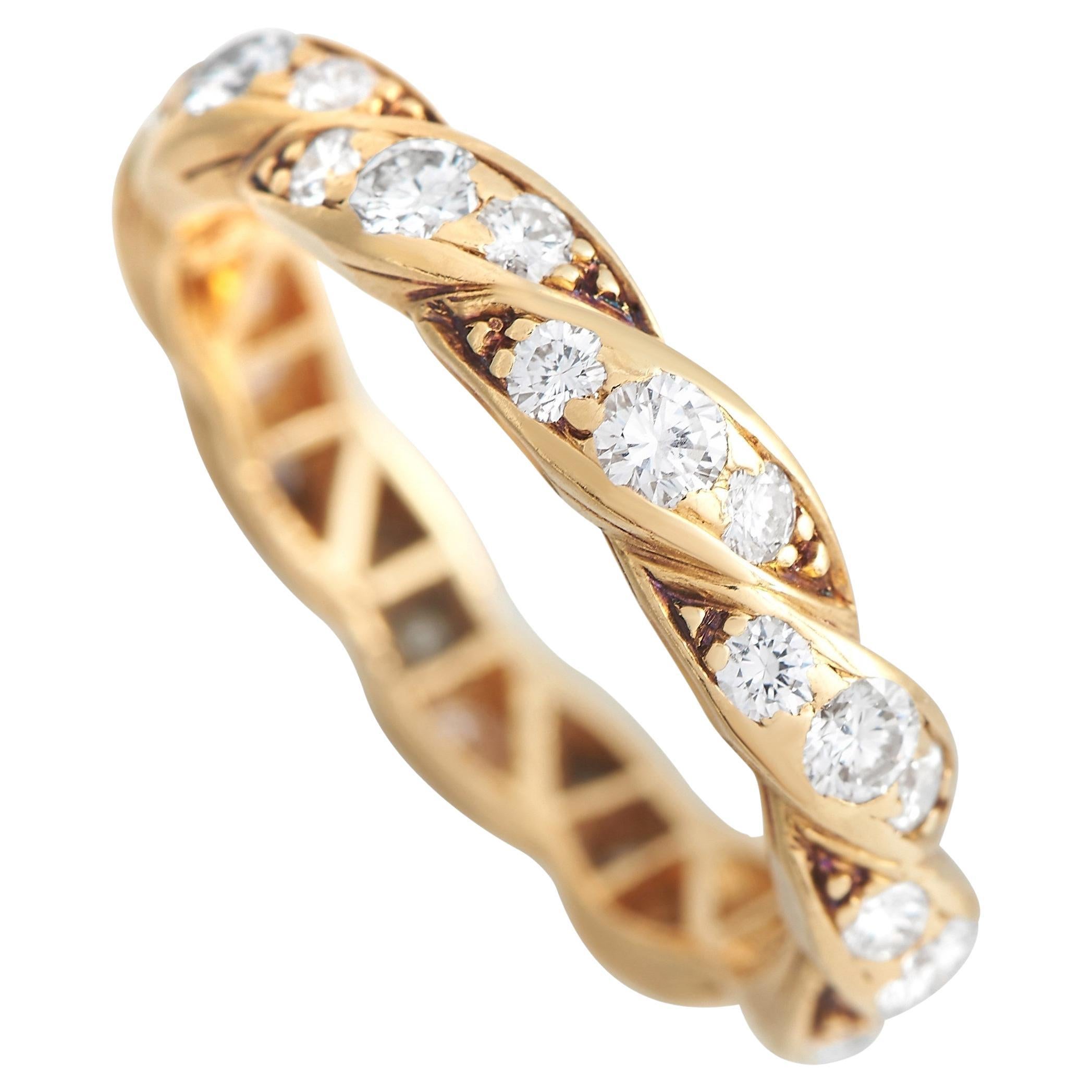 Cartier 18K Yellow Gold 0.67 Ct Diamond Twist Eternity Band Ring at ...